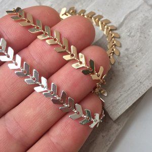 JPeace Designs | Jewelry | Chevron Chain Bracelet Gold Or Silver | Poshmark